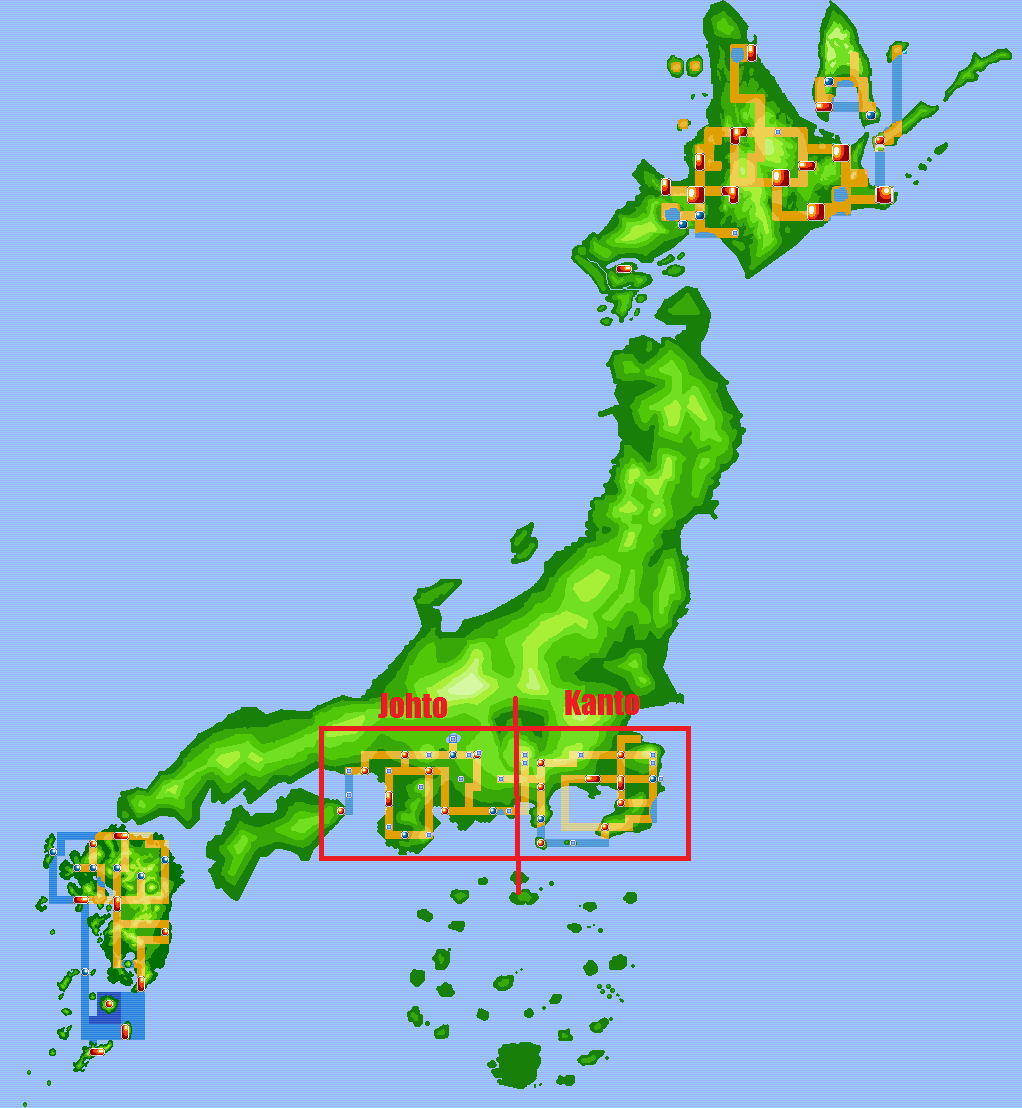 Kanto/Johto : carte de visite du Japon ? – La géo dans Pokémon, vol.1 ...